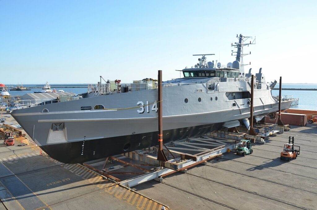 Austal launches the 1st Evolved Cape-class patrol boat for the Royal ...